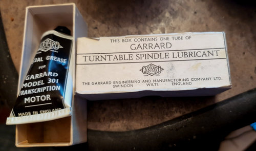 RARE VINTAGE GARRARD 301 TURNTABLE SPINDLE LUBRICANT SPECIAL GREASE ...