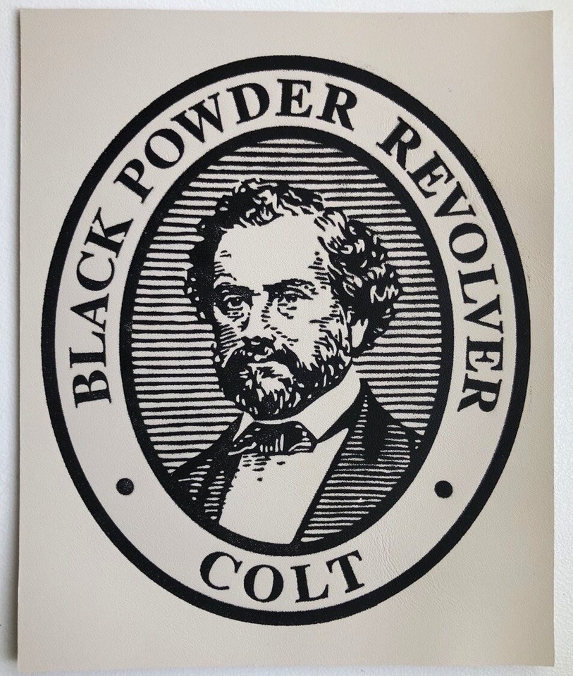 PRESENTATION CUSTOM CASE BOX LEATHER LABEL for BLACK POWDER COLT ...