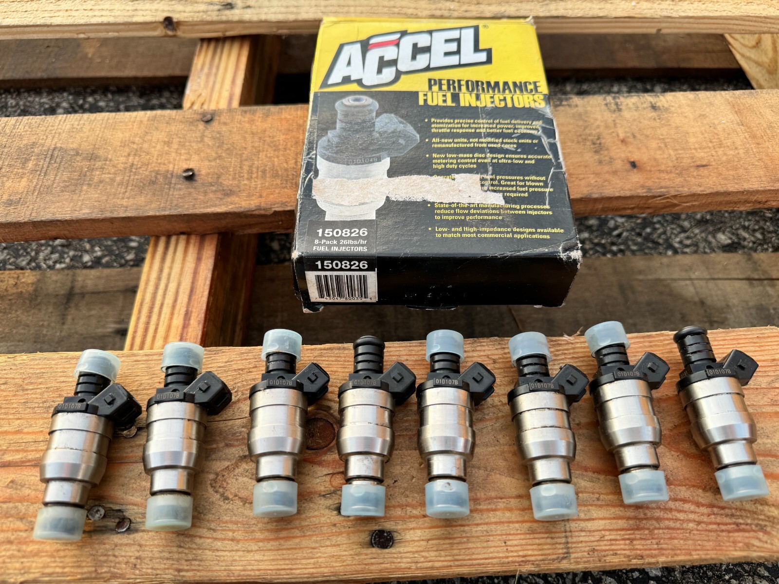 150826 ACCEL 26 lbs./hr. Fuel Injectors for 85-98 Chevy Ford Lincoln ...
