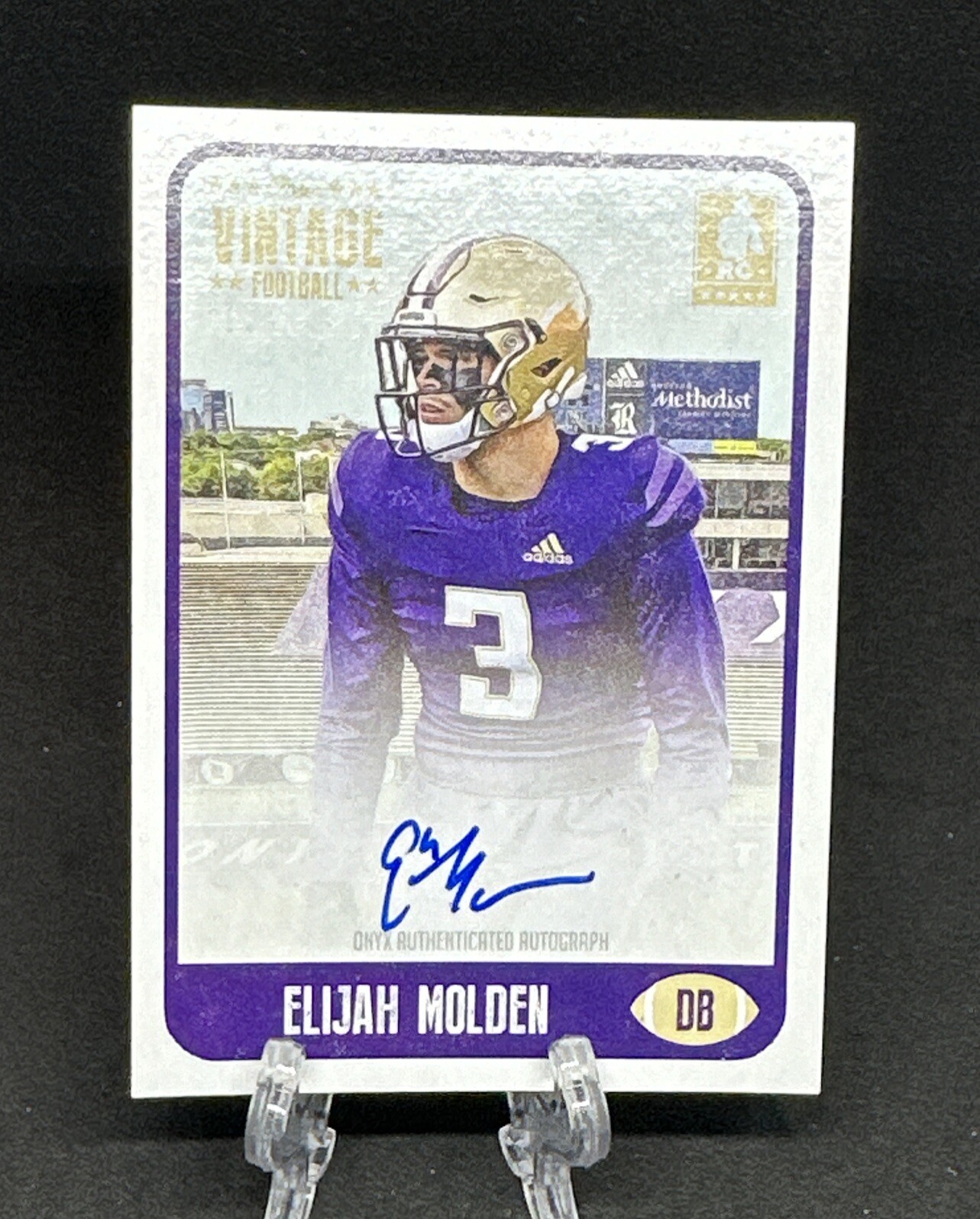 Elijah Molden 2021 Onyx Vintage Football Blue Signatures Auto #FAEM RC ...