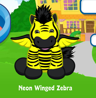 Webkinz Neon Winged Zebra Virtual PET Adoption Code Only Messaged ...