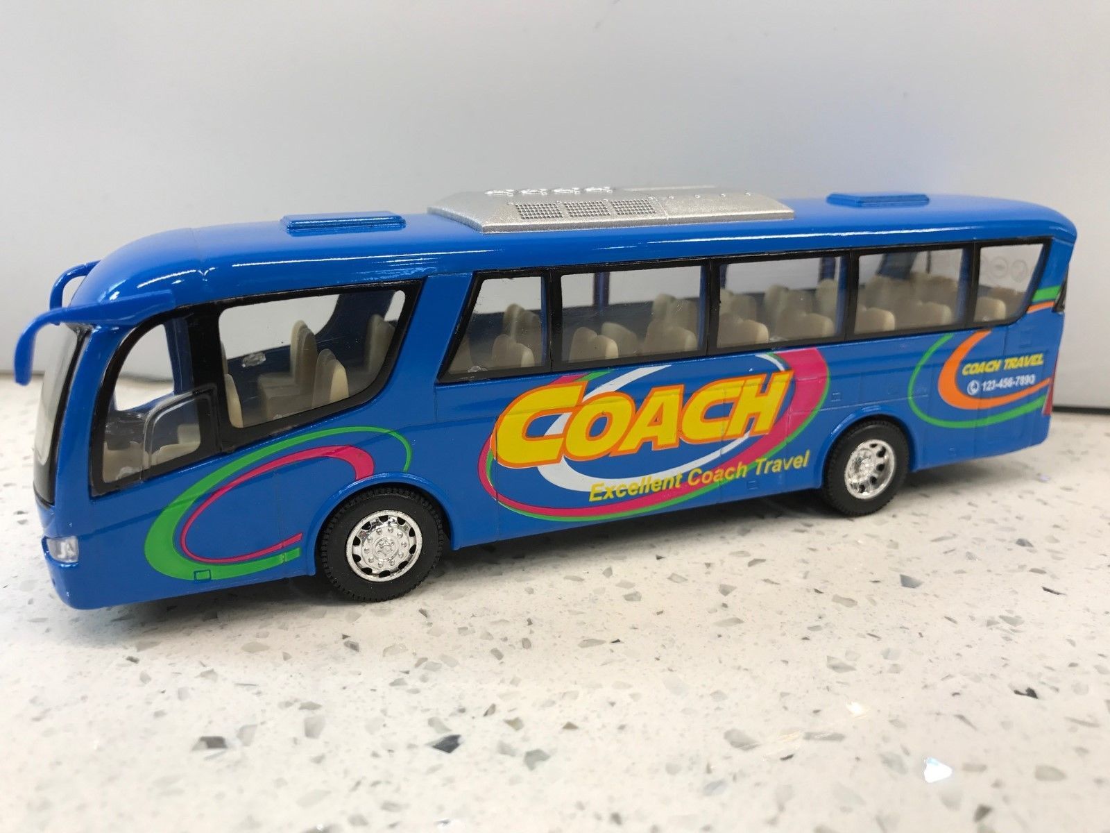 4PC SET: 7" Kinsmart Kinsfun Coach Tour Travel Diecast Model Toy Bus ...