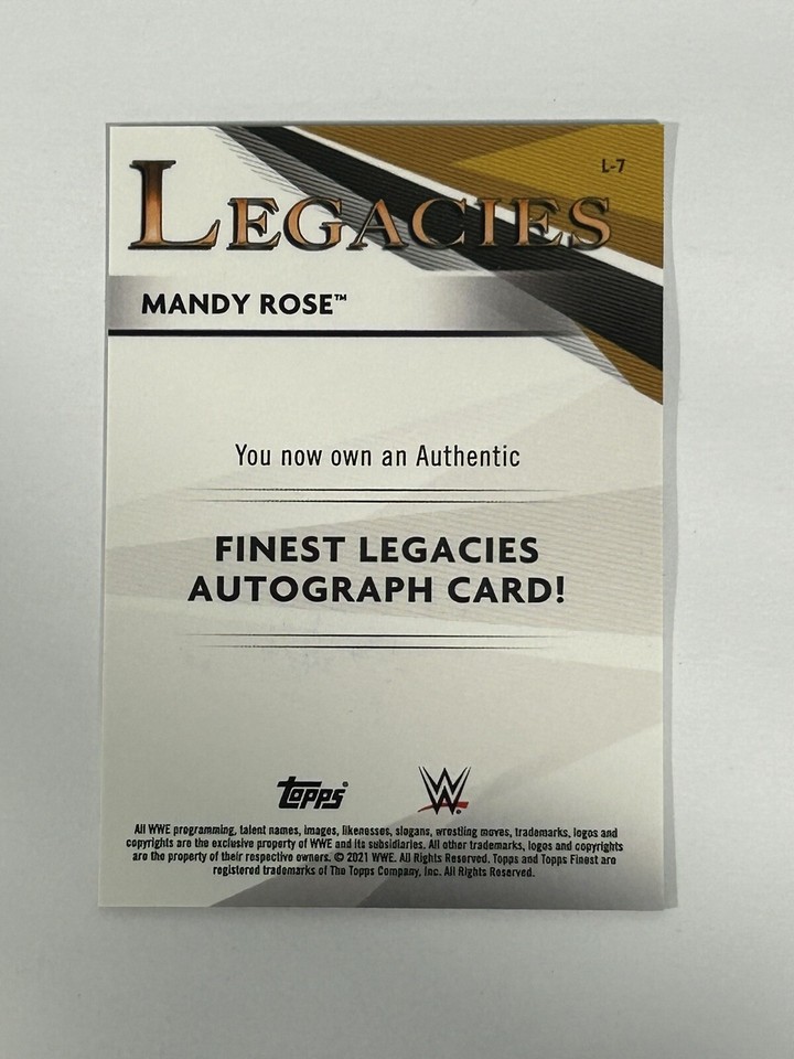 2021 Topps Finest WWE Mandy Rose Legacies Autograph Card | eBay