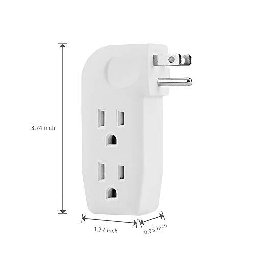 3 Way Outlet Vertical Wall Tap Splitter Adapter with 3 Prong Plug for ...