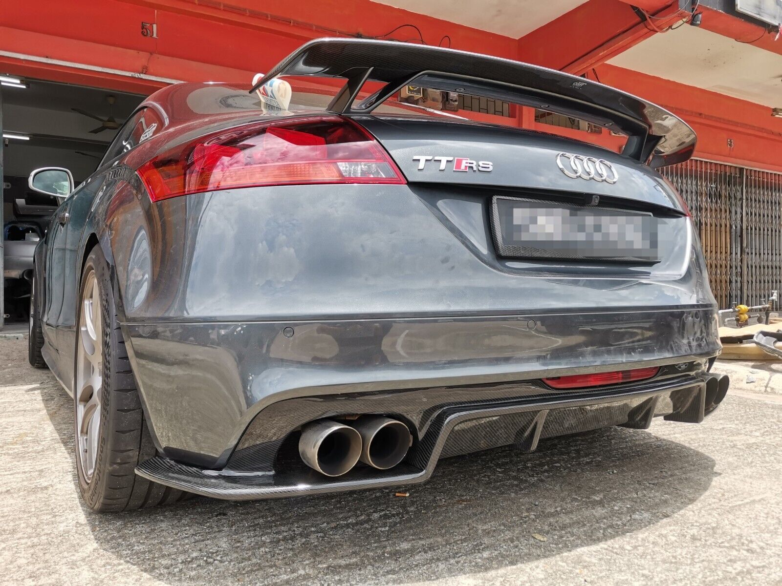 Fit For Audi TTS/TTRS MK2 8J Carbon Fiber Rear bumper Valance/Diffuser ...