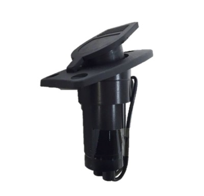 Marine Boat Black Nylon Cap 2-Prong Stern Light Top Socket Plug-In SS ...