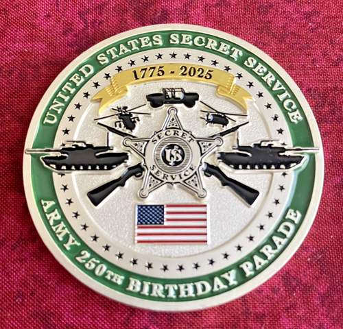 US SECRET SERVICE CHALLENGE COIN / US ARMY PARADE COIN / 250TH BIRTHDAY ...