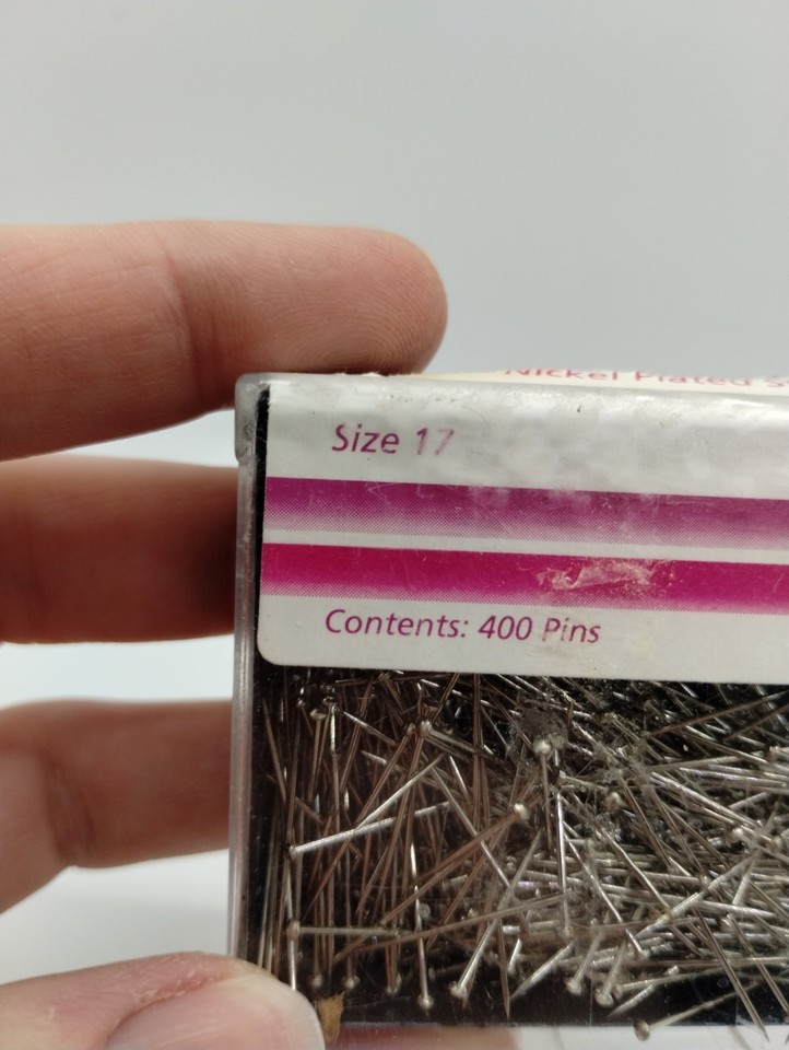 400 Nickel Plated Steel Straight Pins - Size 17 - 1 1/16" - Style 324 ...