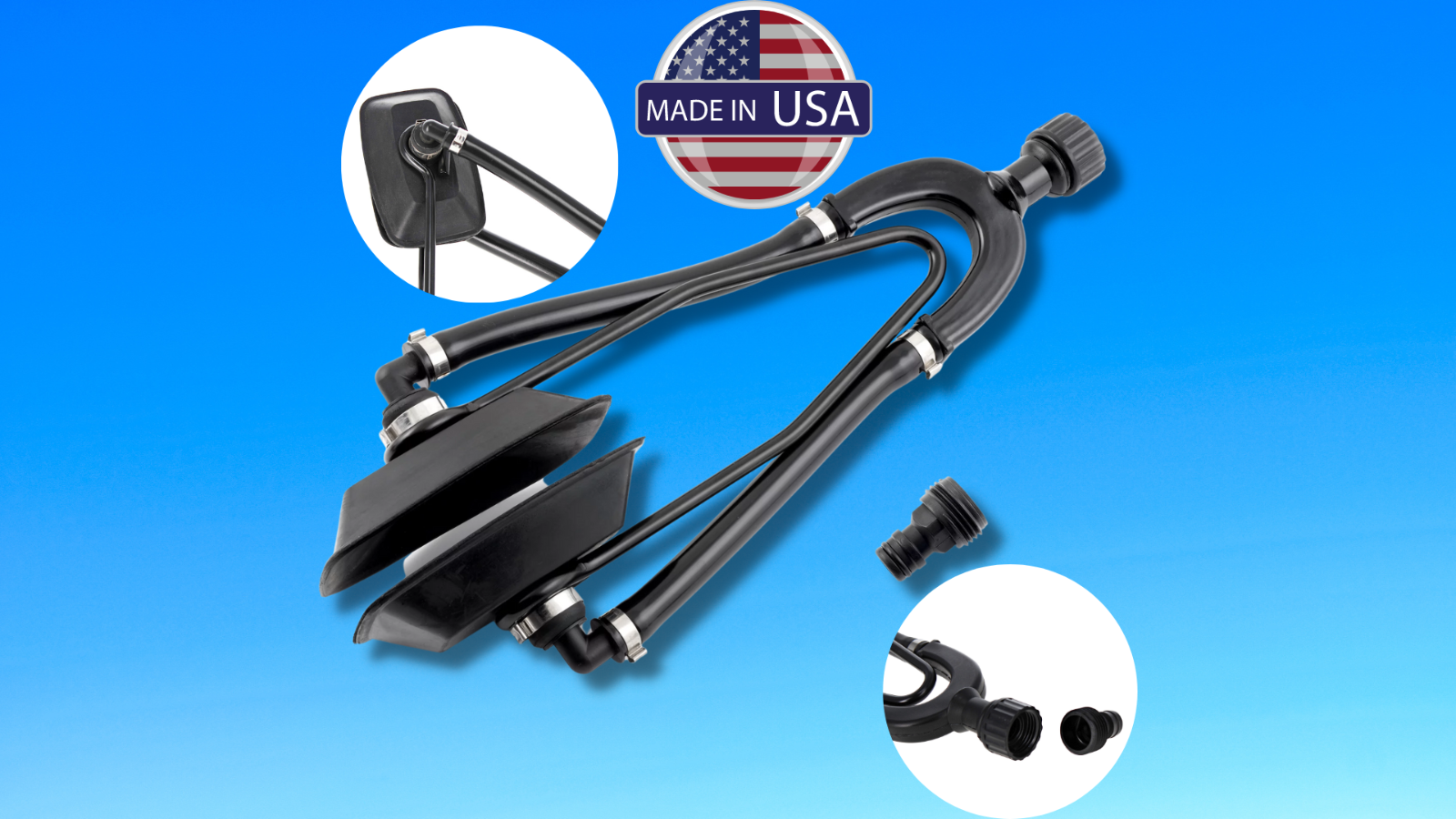 Dual Feed Boat Motor Flush Kit Muffs And Hose Fittings Outboard ...