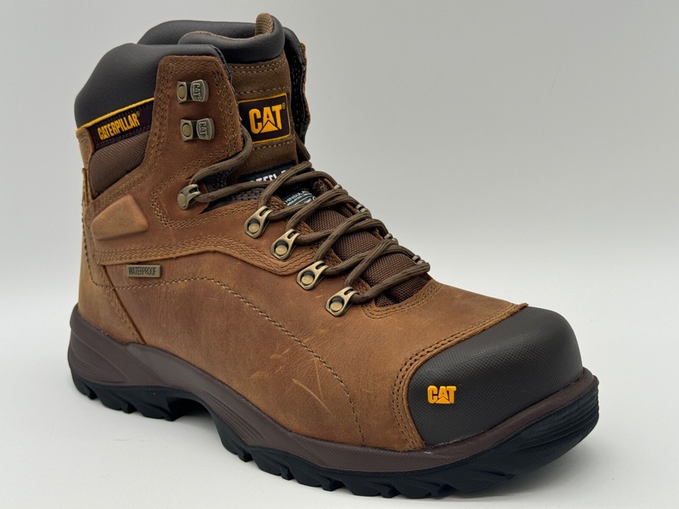 NEW CATERPILLAR Diagnostic Hi SZ 12 W MEN STEEL TOE IN DARK BEIGE ...