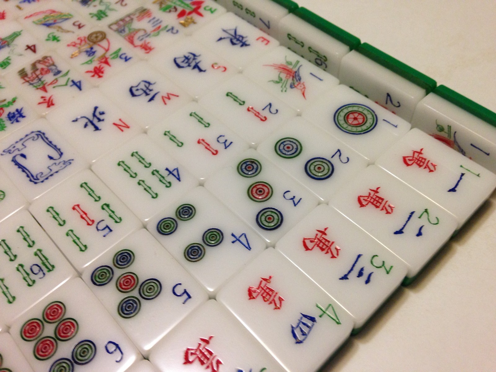 Green 3-Tone Tri-Color Tiles 1950s Mah Jong Jongg_ Joker/Replace_Lot3 ...