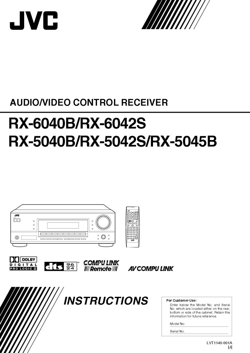 JVC RX-5040B RX-5042S RX-5045B RX-6040B RX-6042S Receiver Owners Manual ...