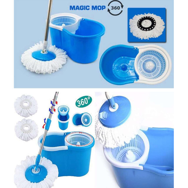 360° Spin Mop With Bucket Microfiber Floor Stainless Steel Cleaning ...