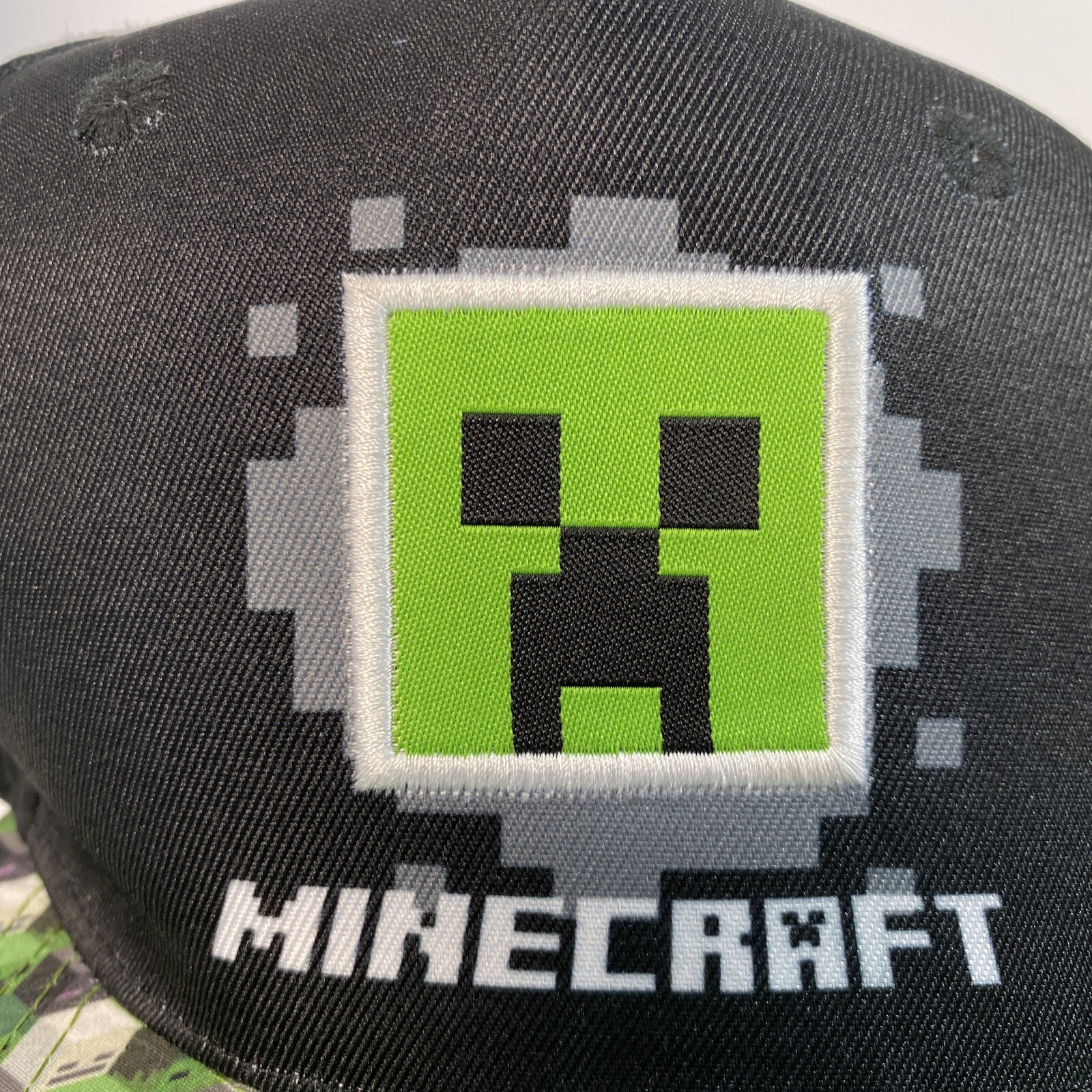 Minecraft Creeper Flat bill snapback Hat checkered lo… - Gem