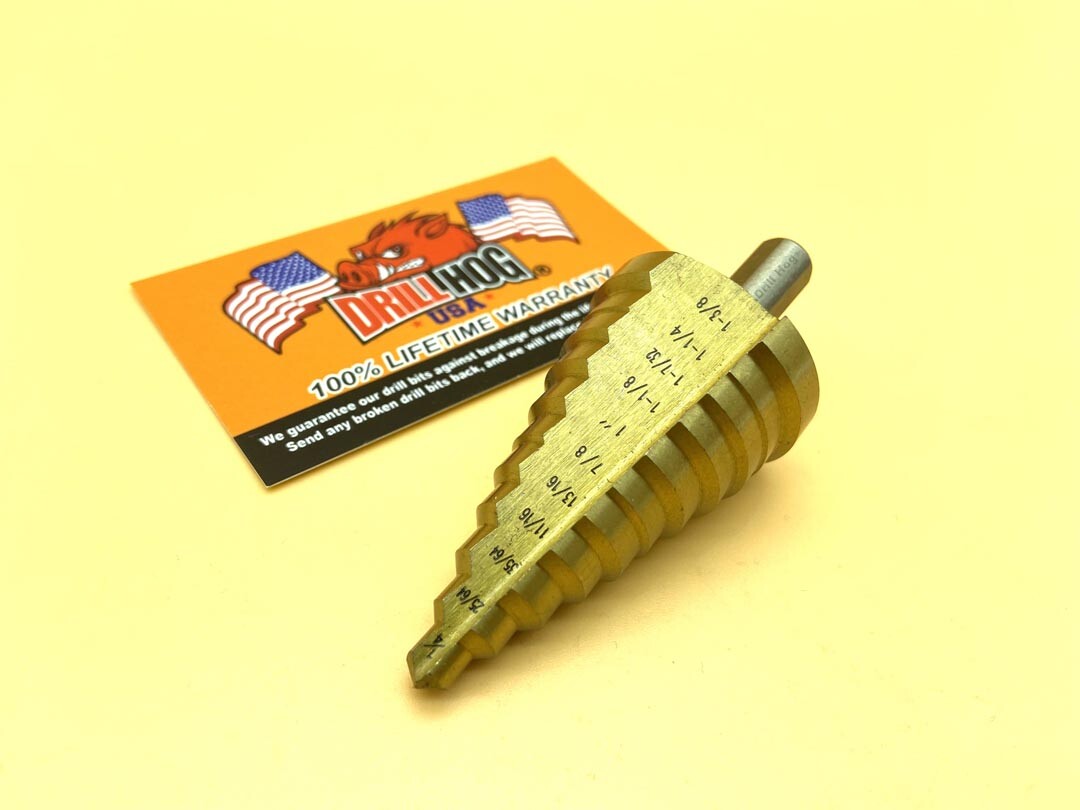 1/4"-1-3/8" Step Drill Bit Titanium Ti-22 Unit Bit Step Bit Warranty ...