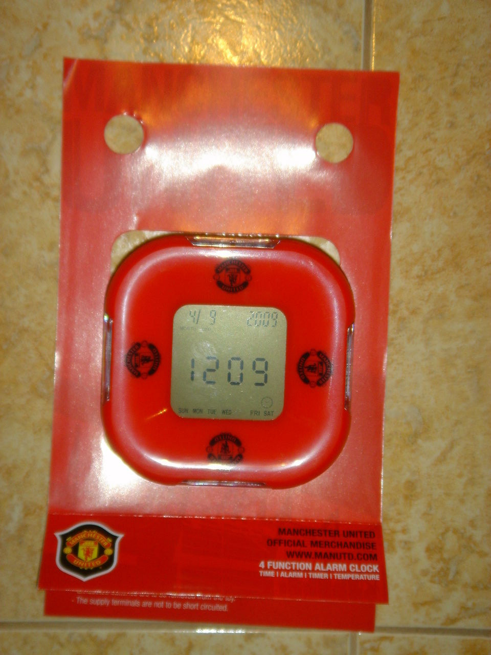 Manchester United Soccer Alarm Clock Football Official Time Temperature ...