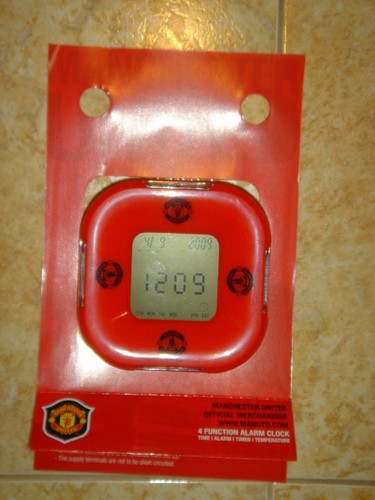 Manchester United Soccer Alarm Clock Football Official Time Temperature ...
