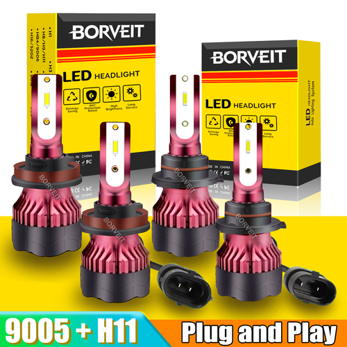 4x White LED Headlight Bulbs kit For Silverado 1500 WT Custom Trail ...