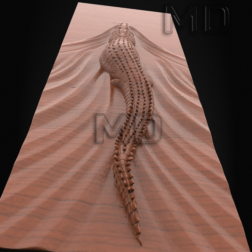3D stl file relief crocodile for 3d printer or CNC router cnc machine ...