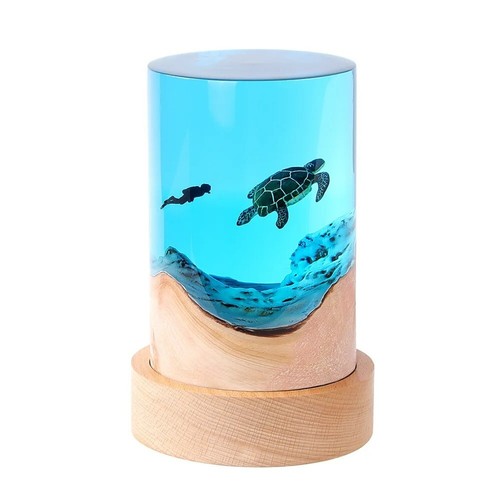Cylinder Turtle Diver Resin Lamp: Underwater Desk Decoration | eBay ...