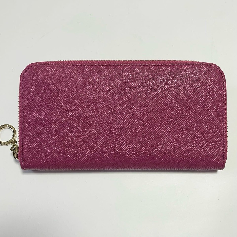 Excellent Condition BVLGARI Round Zipper Long Wallet 284866 Leather ...
