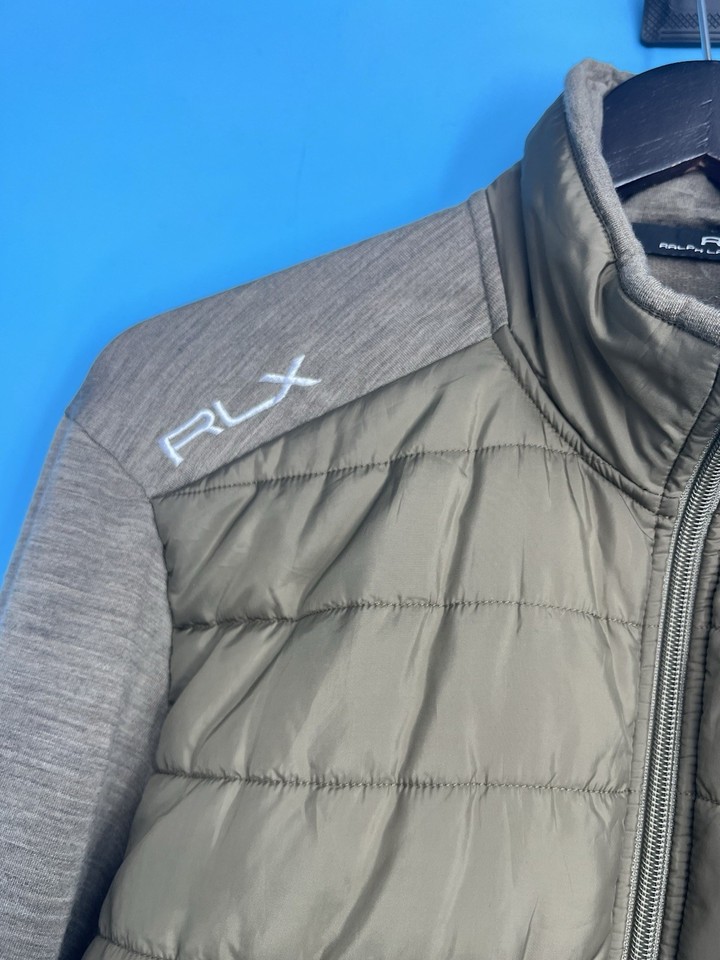 RLX Ralph Lauren Hybrid Quilted Golf Jacket Mens Large Brown Full Zip ...
