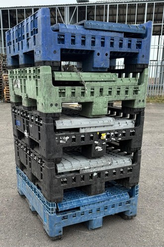 40 PLASTIC STORAGE FOLDING PALLET BOX CONTAINER MAGNUM FLC USED *FREE ...