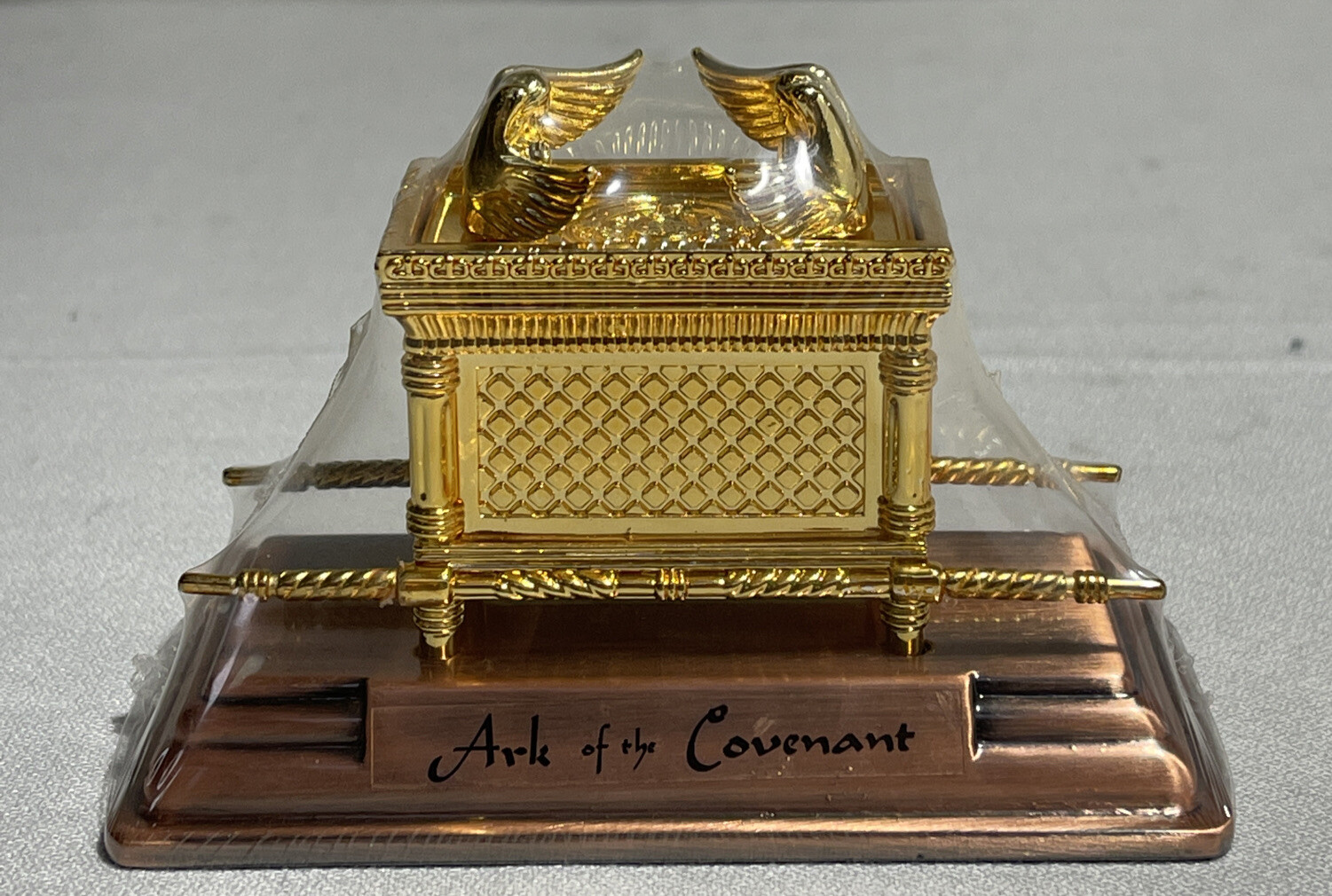Figurine Ark of the Covenant Gold Plated Copper Stand Mini Replica ...