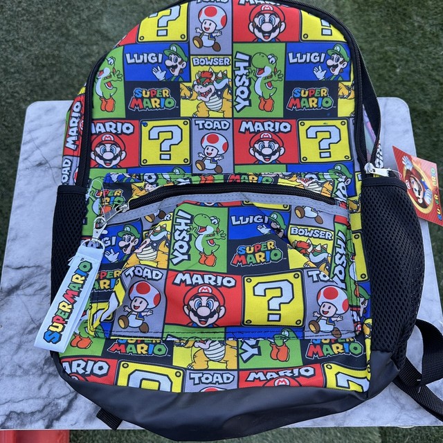 Super Mario Bros. Nintendo 17" Back Pack With Padded Laptop Sleeve for ...