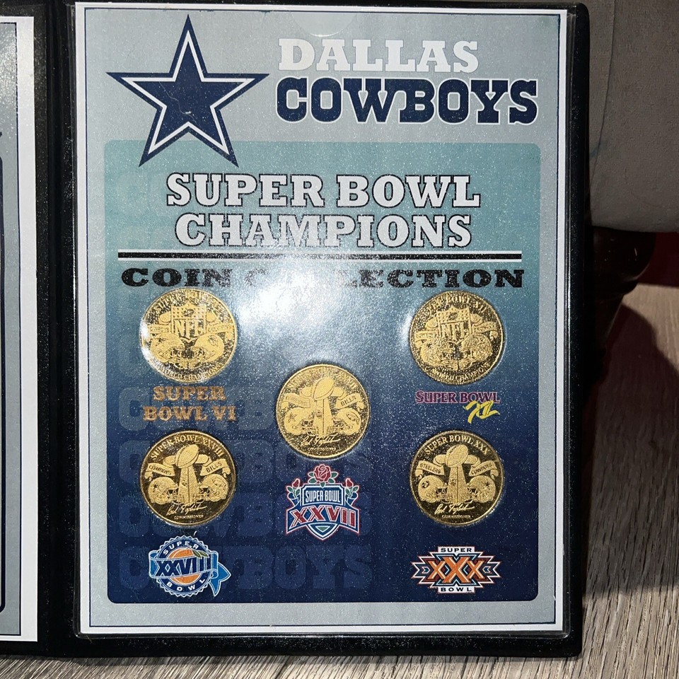 DANBURY MINT NFL Dallas Cowboys Super Bowls Flip Coin Set Of 5 Limited ...