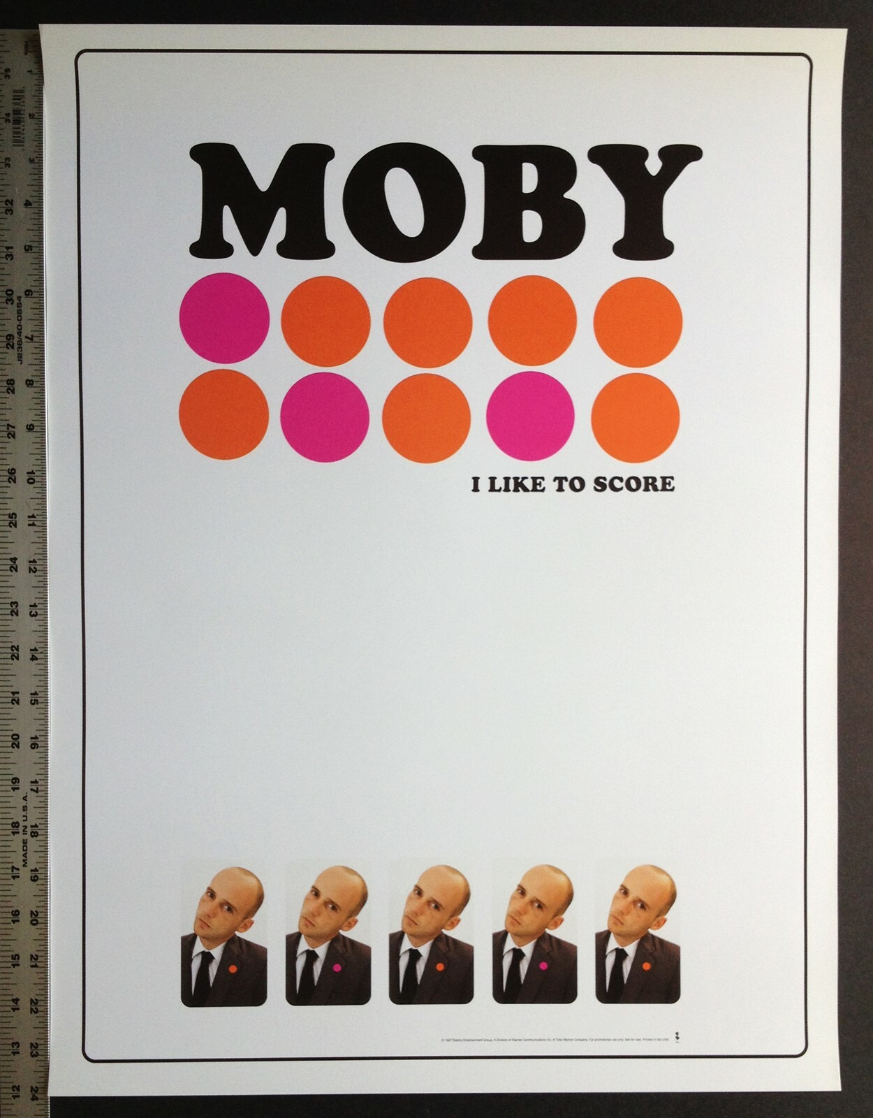 Moby I Like to Score original 1997 Elektra promo Poster!!! | eBay