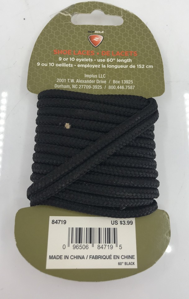 Sof Sole 84719 60 in. Stylish and sturdy Boot Laces, Black | eBay