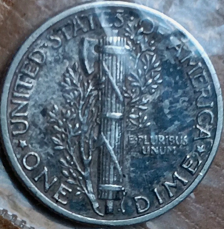 1944 W MERCURY DIME WITH Weinmans~In (C)od We Trust~Silver Error FULL ...