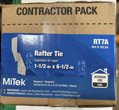 MiTek - Hurricane Tie / Rafter Tie H2.5A 18-Gauge Hurricane Tie RT7A ...