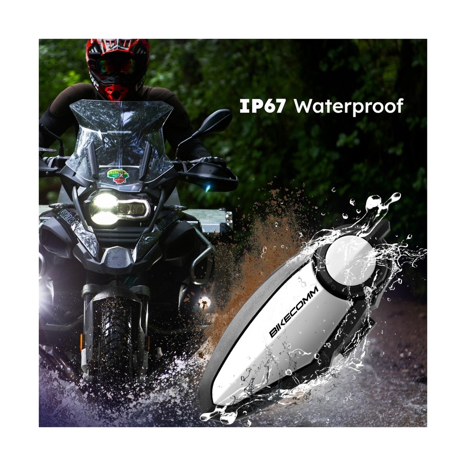 BIKECOMM BK-S2 Motorcycle Bluetooth Intercom Headset (Duo Black ...