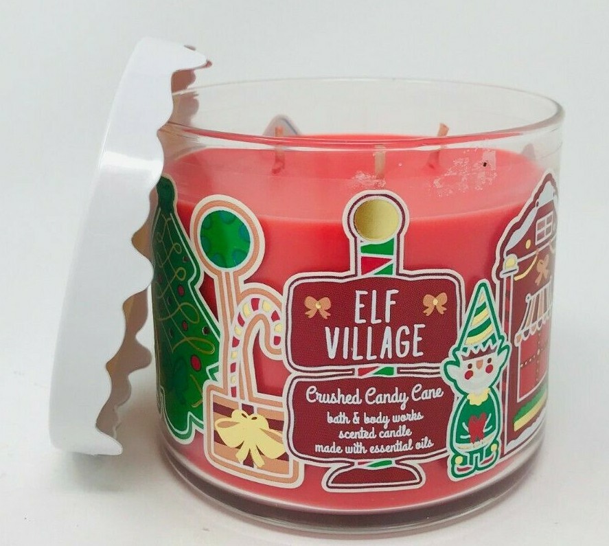 4xbath+and+Body+Works+Crushed+Candy+Cane+3+Wick+Candle+14.5oz for sale ...