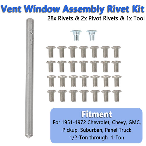 Vent Window Assembly Rivet Kit For Chevrolet, Chevy, GMC, Pickup Truck ...