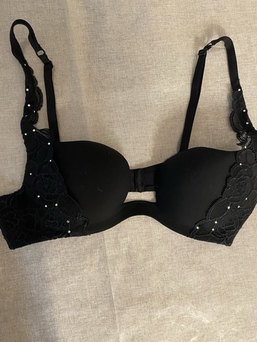 Victoria’s Secret Very Sexy Secret Embrace Embelished Black Demi Bra ...