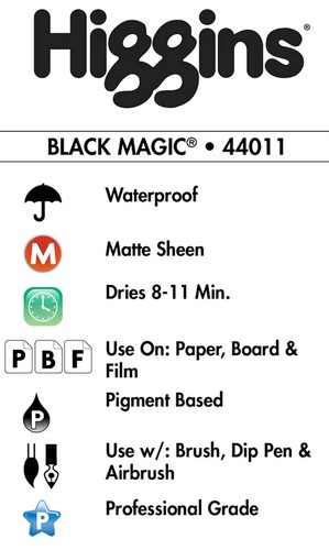 Higgins Black Magic Pigmented Drawing Ink 1 Ounce Bottle (44011) | eBay