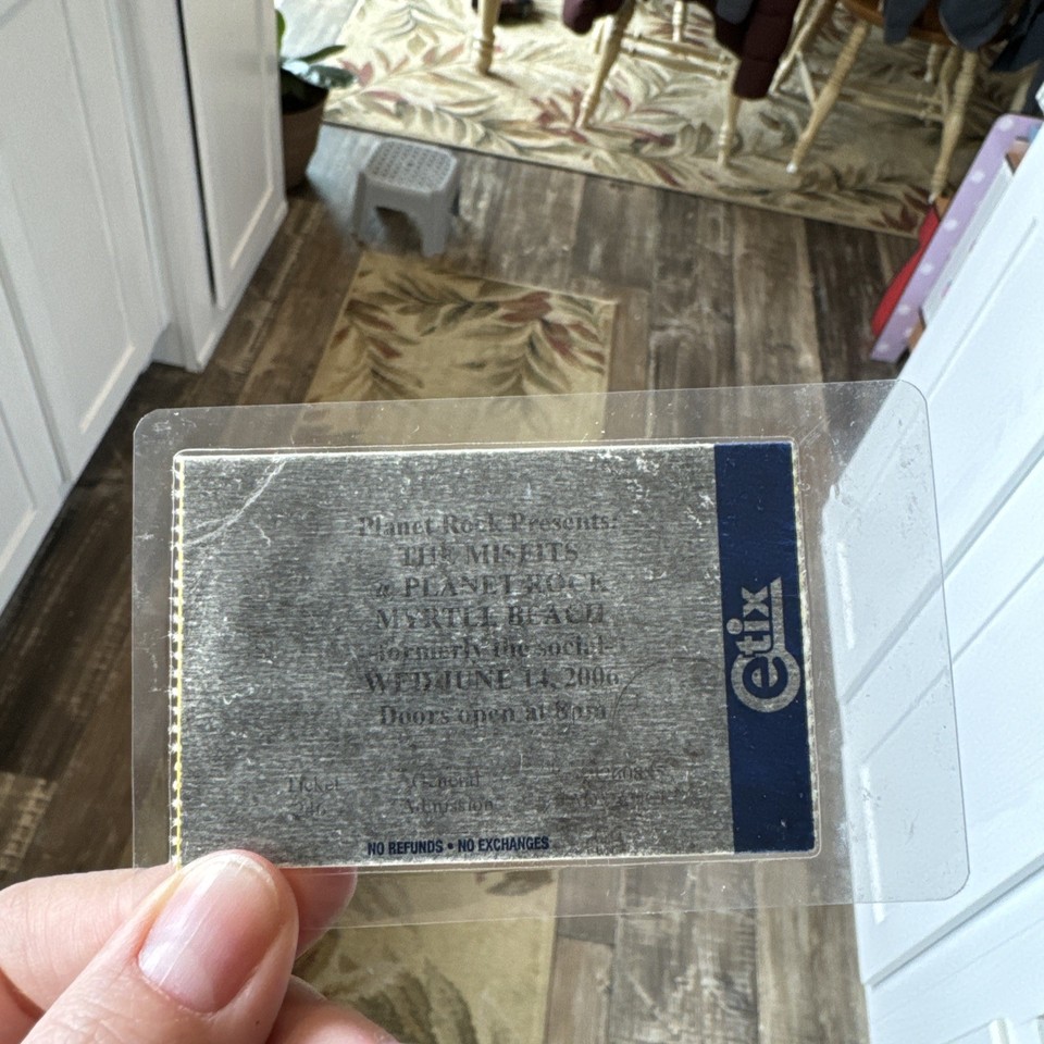 Misfits At Planet Rock Myrtle Beach Ticket Stub Laminated 2006 | eBay UK