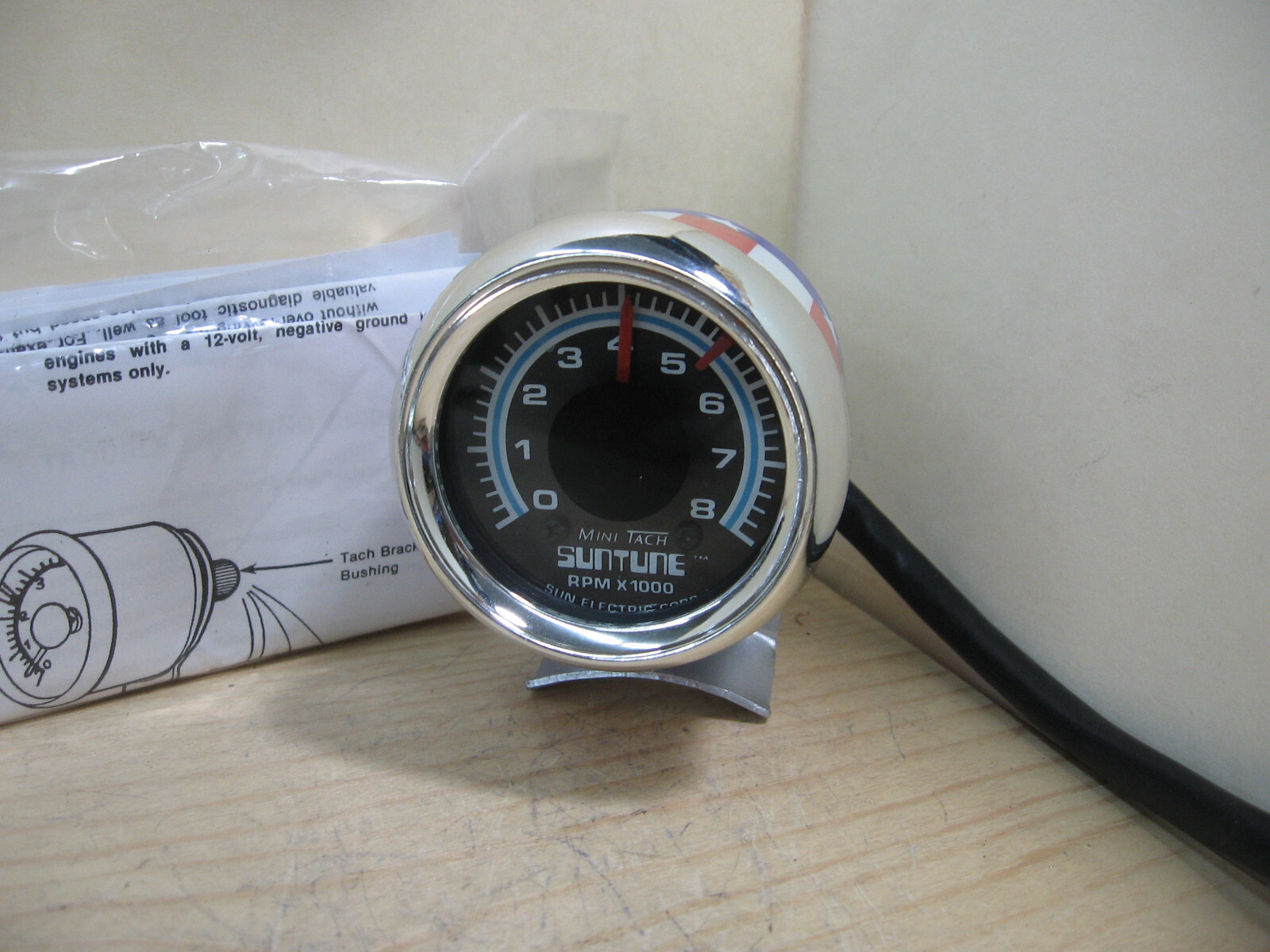 Sun Suntune MINI Tach II 8000 8K RPM Blue Line Tachometer Stars ...
