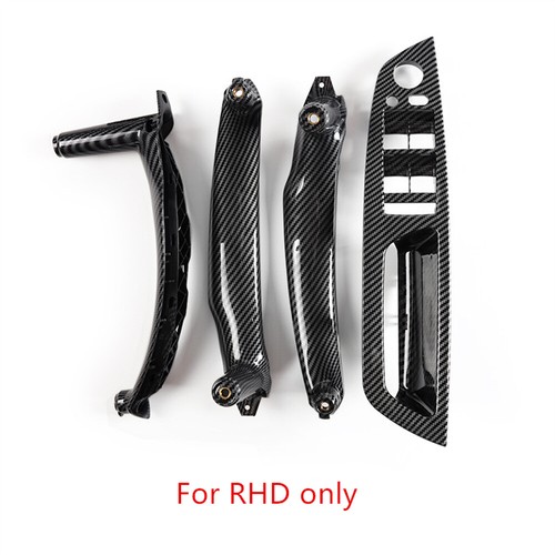 4Pcs Carbon Fiber Look Inner Door Pull Handle Trim Kit For BMW X5 X6 ...