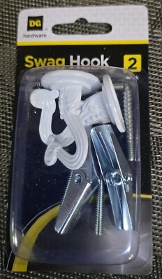 DG Package of 2 White Swag Hooks with Toggle Bolts | eBay
