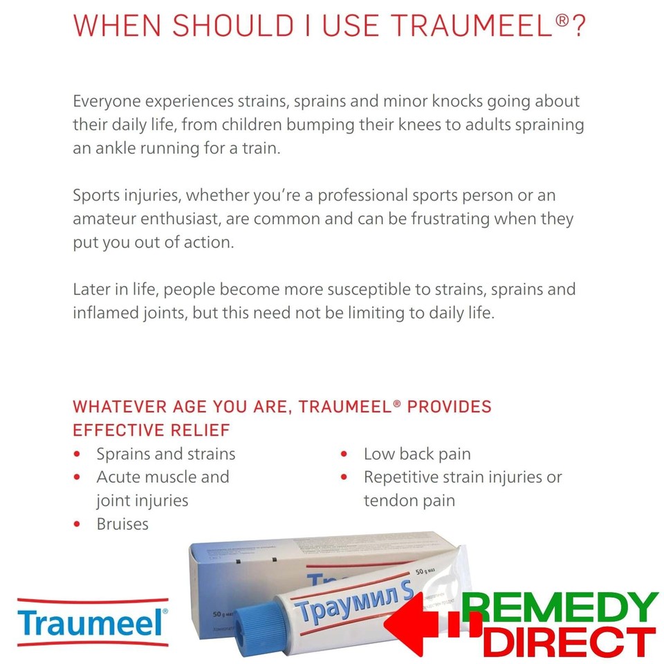 3 x Heel TRAUMEEL S CREAM Homeopathic Ointment 50g Anti-Inflammatory ...