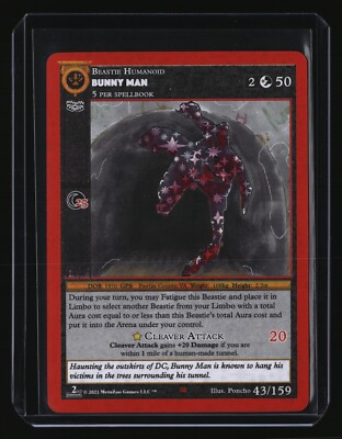 MetaZoo BUNNY MAN 43/159 Reverse Holo (2022 Cryptid Nation 2nd Edition ...