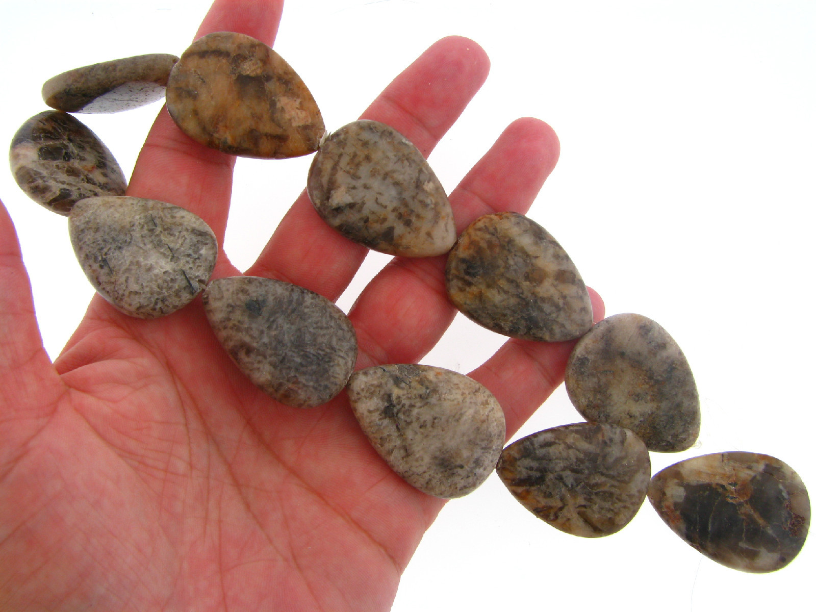 Vintage NOS Bold Granite Marble Earthy Organic Tear Drop Stone Gemstone ...