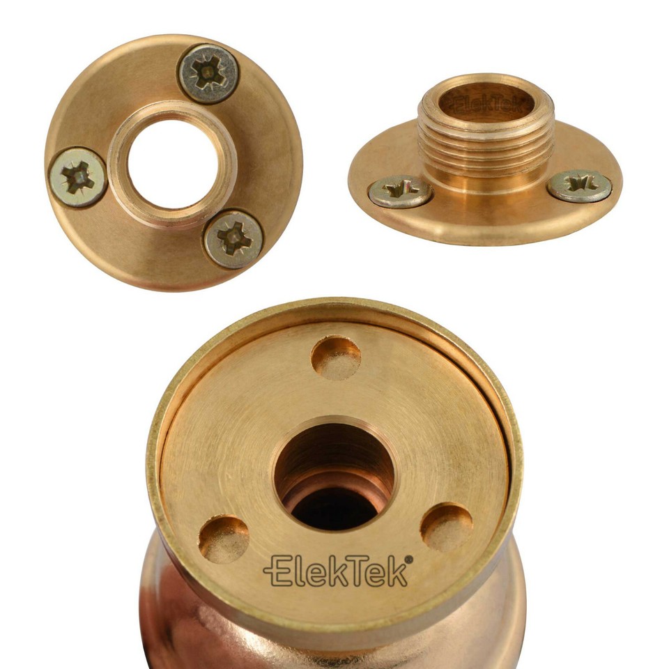 ElekTek Solid Brass Back Plate Lamp Holder Mount, 10mm Mounting Boss ...