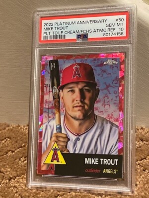 2022 Platinum Anniversary PLT Toile ATOM Ref Mike Trout PSA 10 Card ...