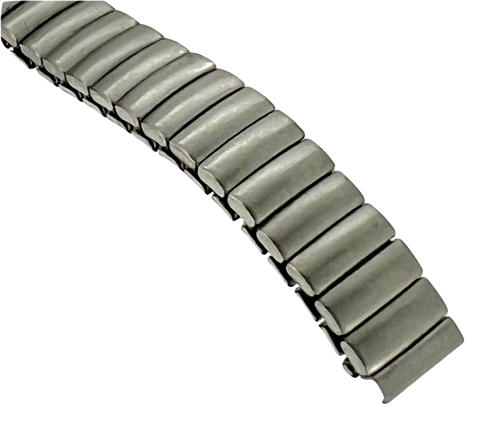 Silver Matt Tone 10mm Brushed Stainless Steel Expanding Watch Strap ...
