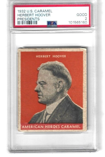 1932 AMERICAN HEROES CARAMEL R-114 HERBERT HOOVER PSA-2 GOOD CENTERED L ...